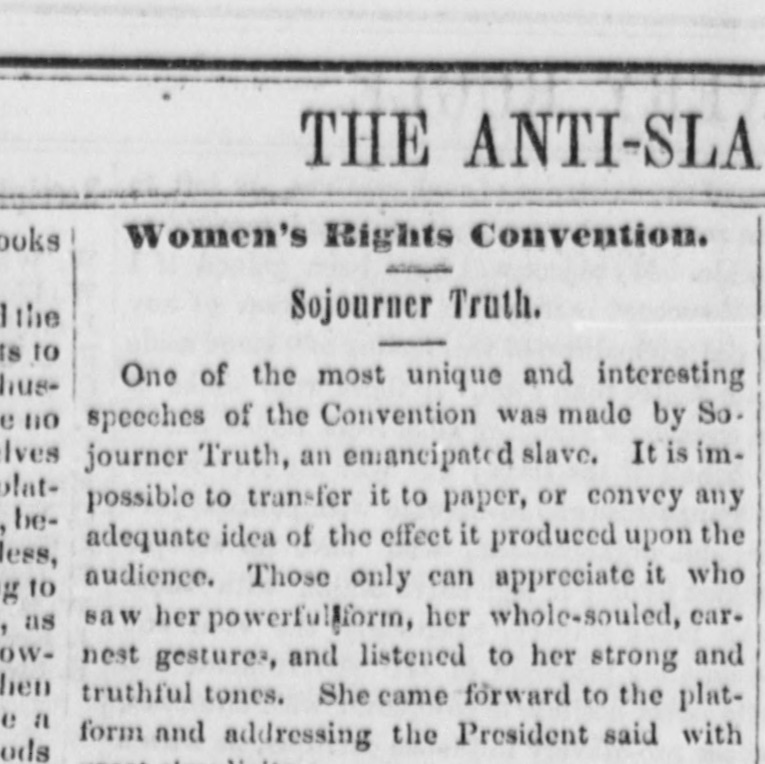 Sojourner Truth Speech Real Ain't I A Woman Sojourner Truth